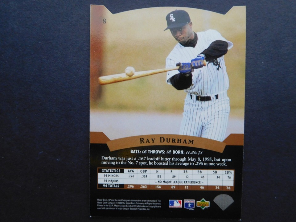 RAY DURHAM CHICAGO WHITE SOX 1995 SP DIE CUT "PREMIER PROSPECT"CARD#8 ...