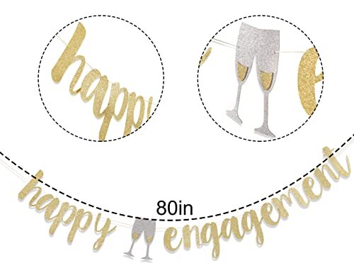 Happy Engagement Banner - Engagement Party Decorations Sign,engaged ...