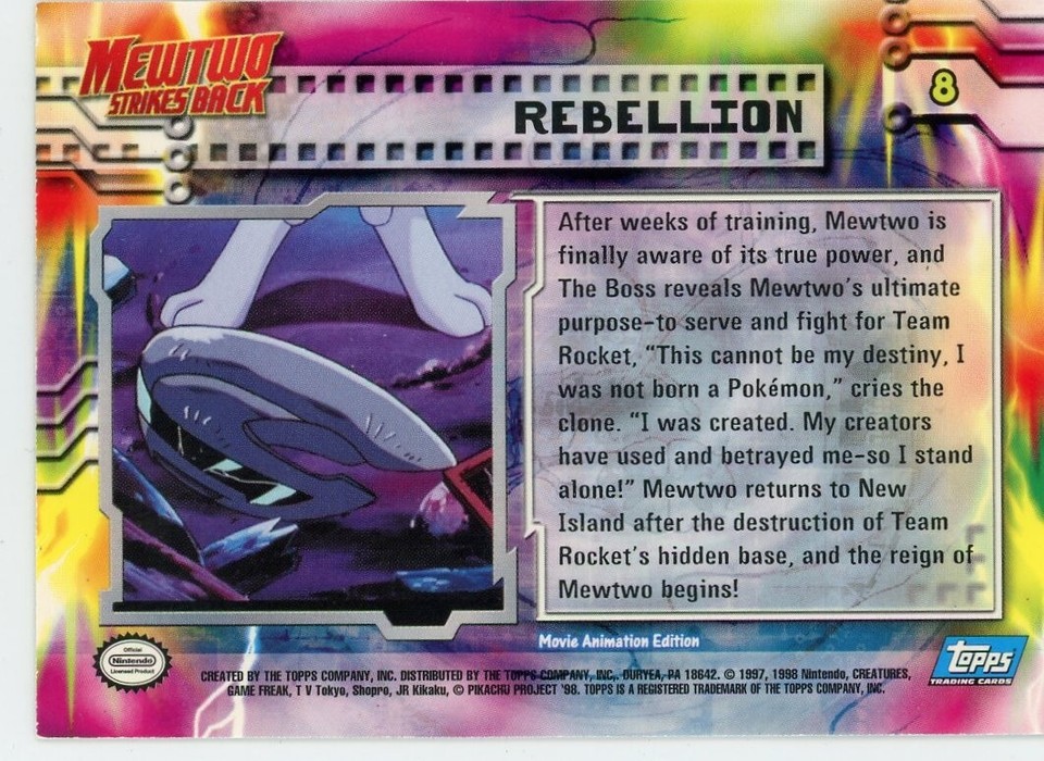 Topps Mewtwo Strikes Back Rebellion Holo Foil Vintage Card NM | eBay