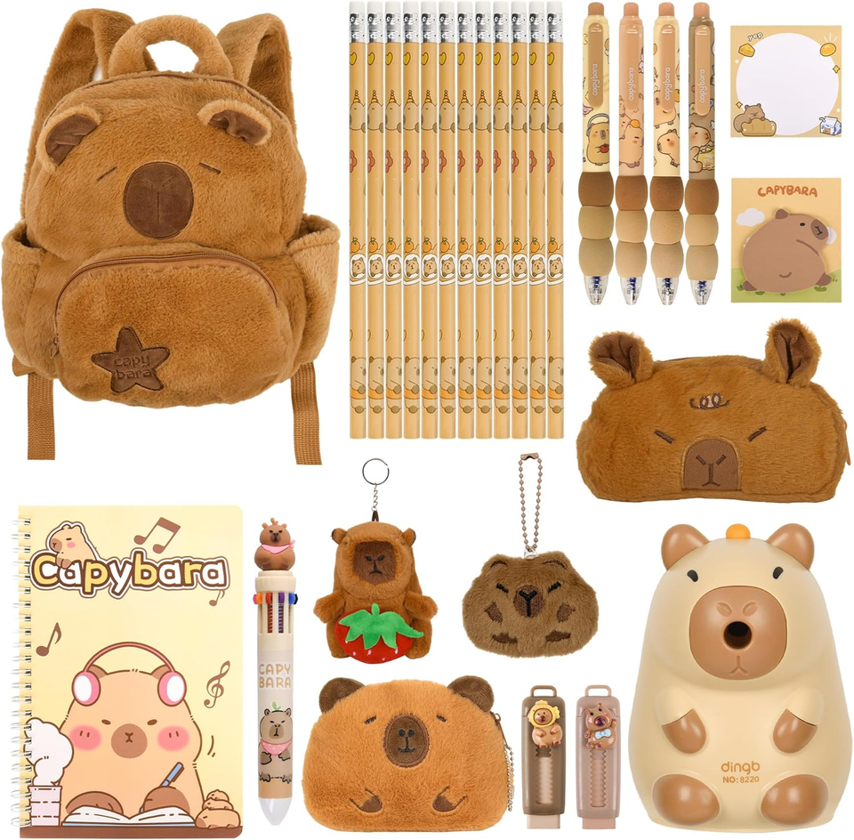 Cute Capybara Backpack Party Favors with Doll Capybara Animals and ...