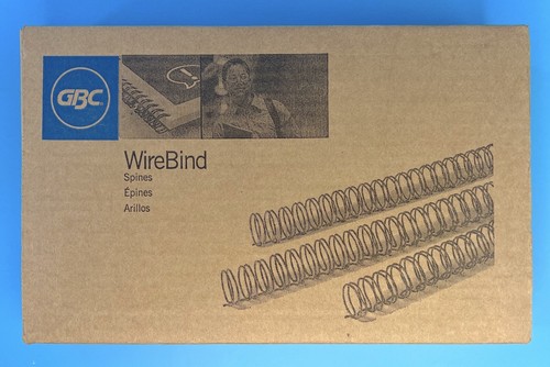 GBC WireBind Binding Spines 1/4” .25 in / 6mm Black Open Box | eBay