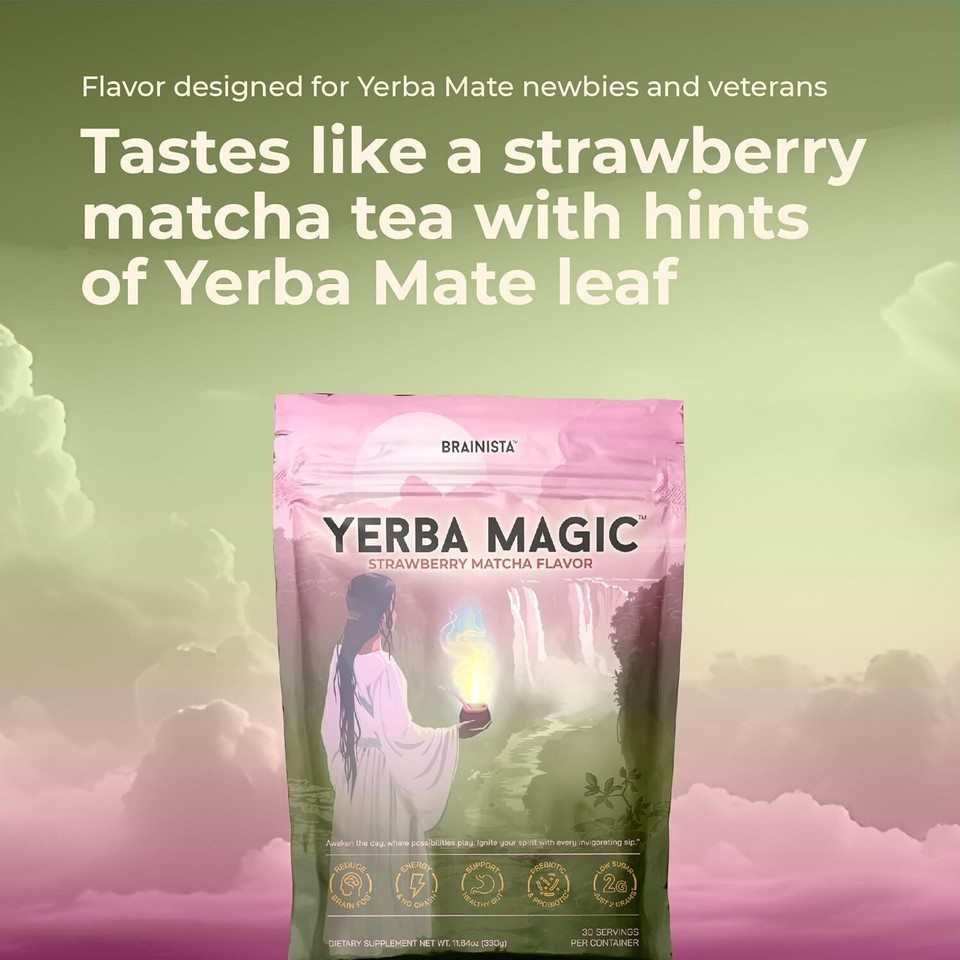 3PACK Yerba Magic Strawberry Matcha 30 Servings,3-in-1 Super Drink ...