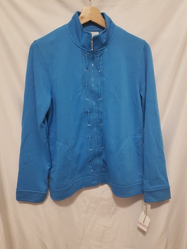 Alfred Dunner Take It Easy Jacket Sz 6P Petite Blue Quilted Zip Up | eBay