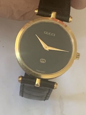 GUCCI 2000M VINTAGE MEN’S 18ct Gold Pl, STACK” WATCH IN GOOD WORKING ...