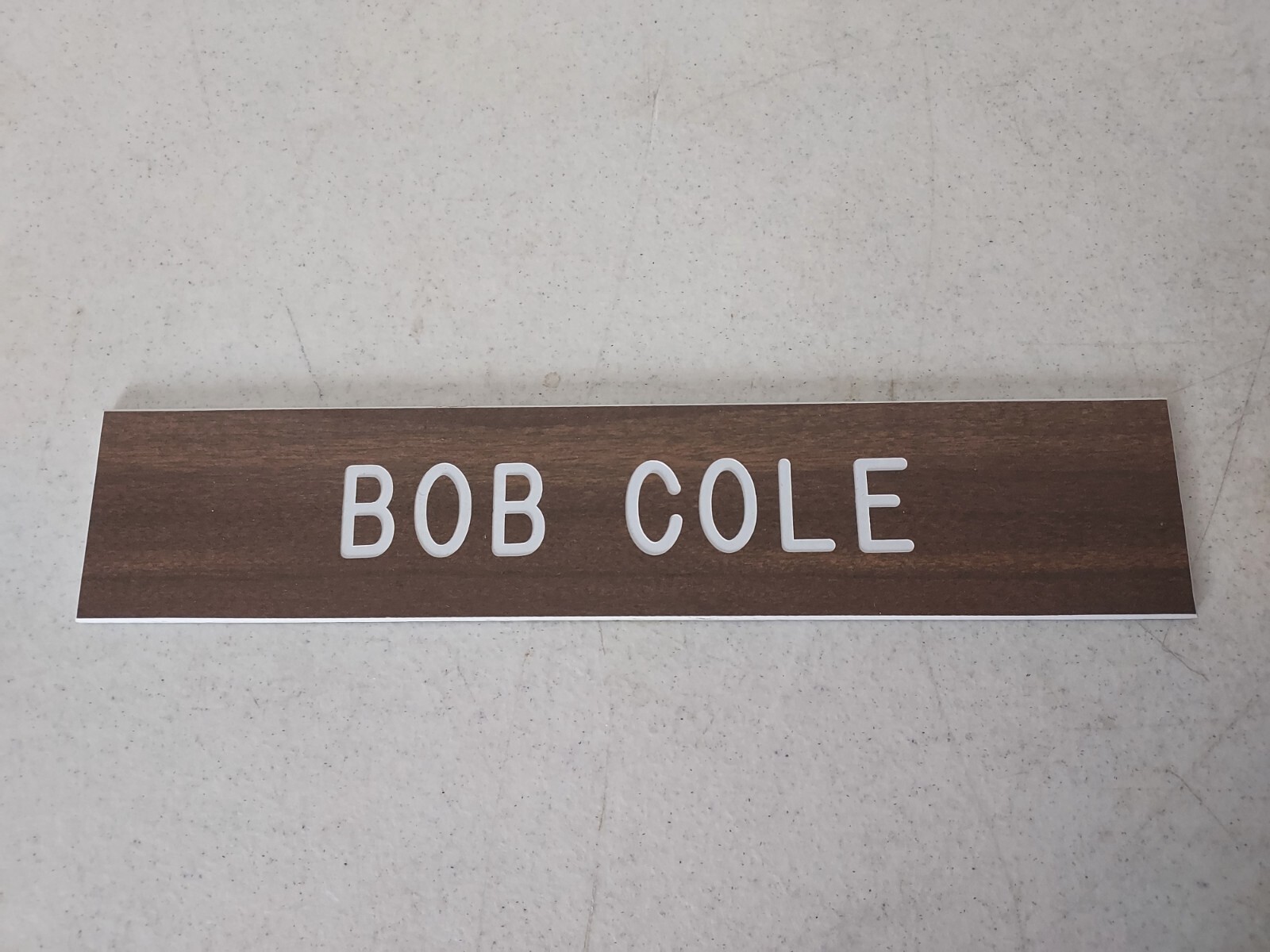 vintage Bob Cole Faux Wood Office Desk Nameplate 10" x 2" | eBay