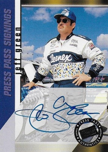 JEFF GREEN AUTOGRAPHED 1999 PRESS PASS RACING AUTHENTIC NASCAR TRADING ...