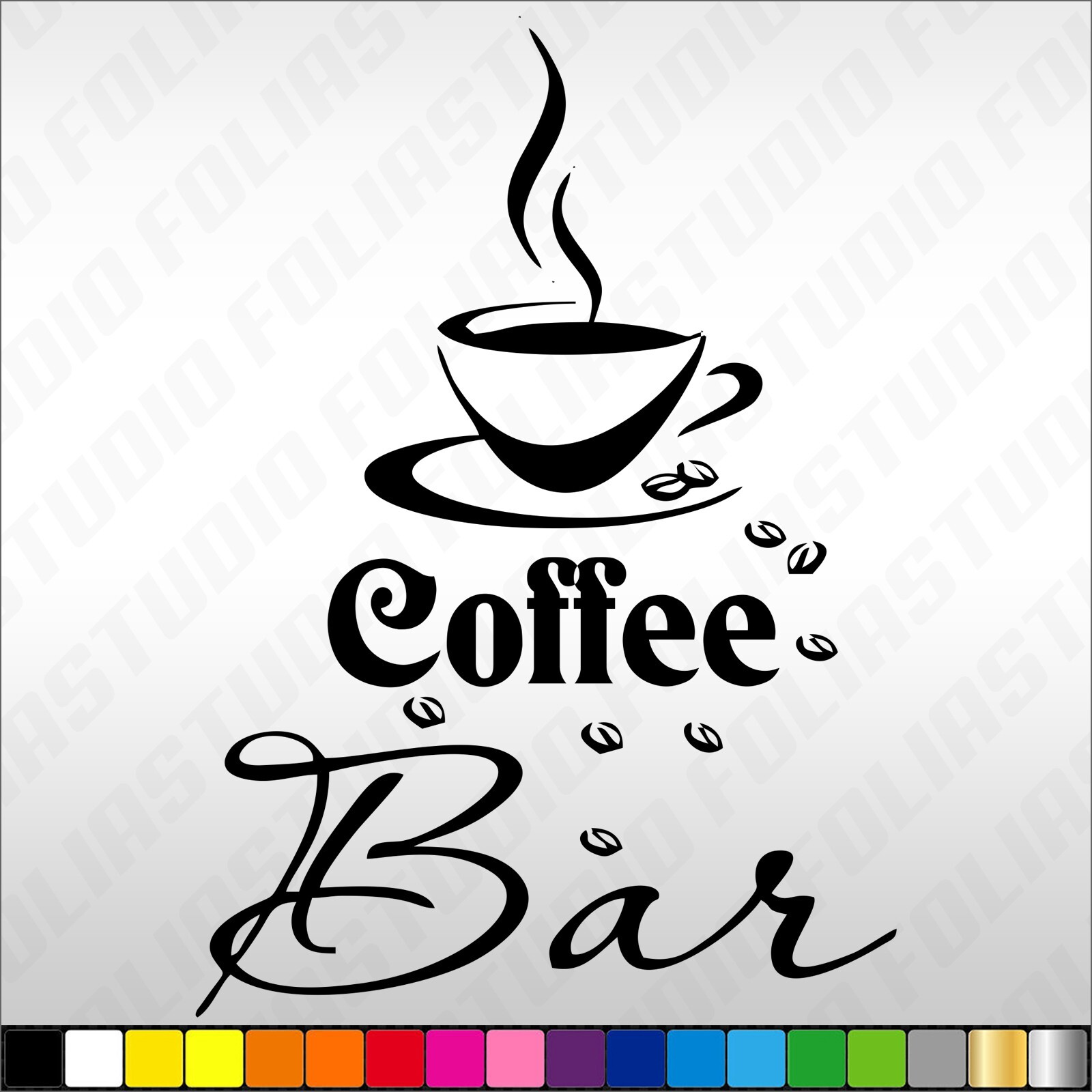 COFFEE BAR ☕ KAFFEE ECKE Küche Tür Möbel Wandtattoo Tasse Bohnen ...