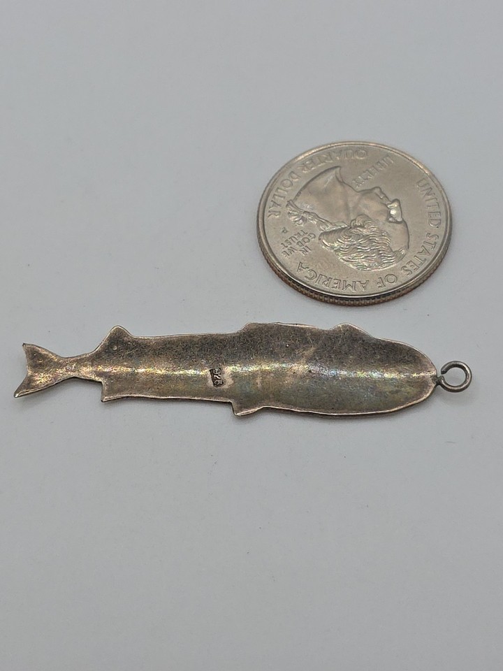 Vintage Sterling Silver 925 Etched Fish Pendant Charm | eBay