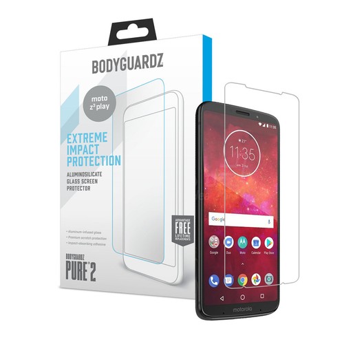 Bodyguardz pure 2 Tempered Aluminosilcate Glass Screen Protector Moto ...