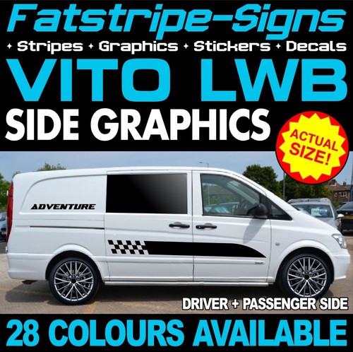 to fit MERCEDES VITO LWB GRAPHICS STICKERS DECALS STRIPES CAMPER VAN ...
