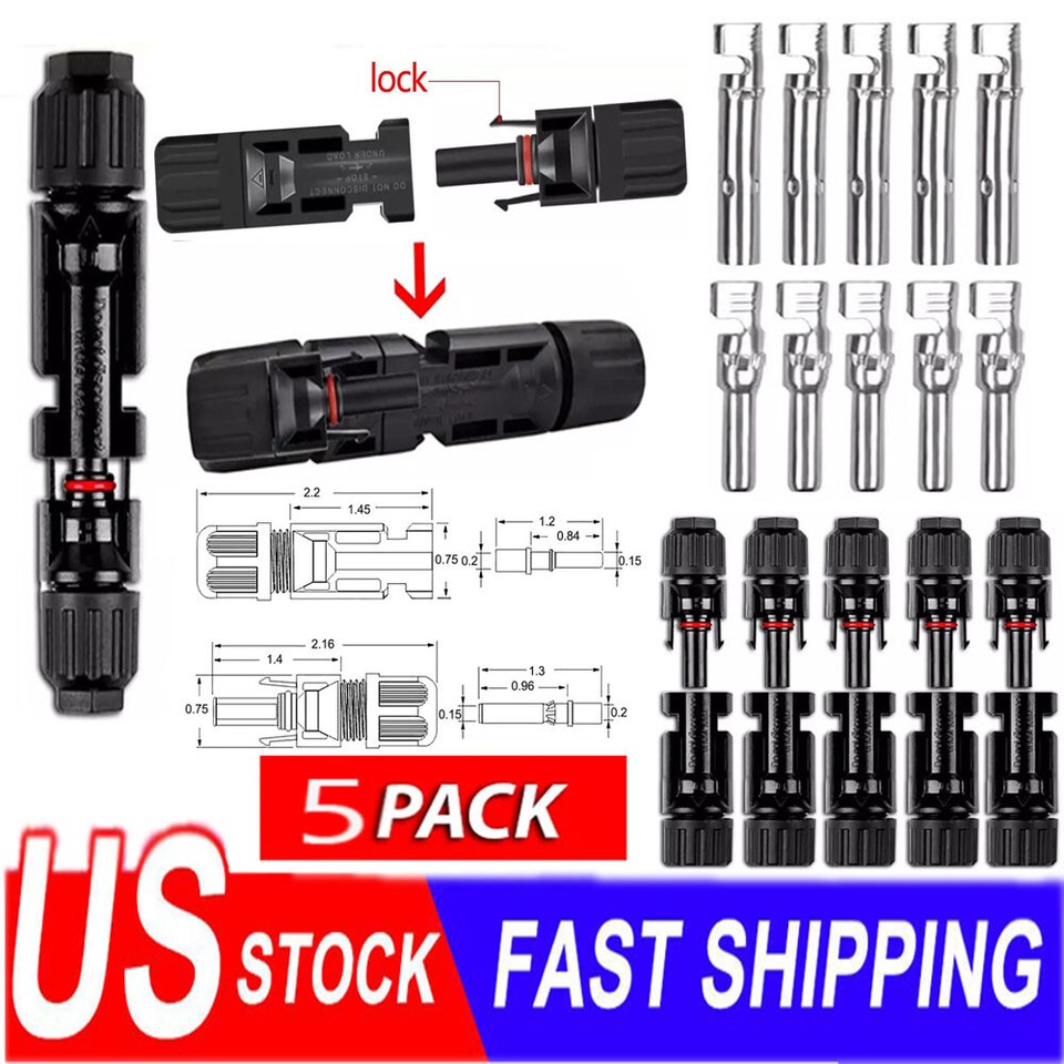 100 Pairs Male Female Wire Cable Connector Set Solar Panel Waterproof ...