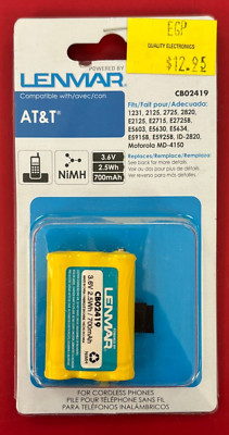 Lenmar Cordless Phone Battery CB02419 Compatible w/ AT&T | eBay