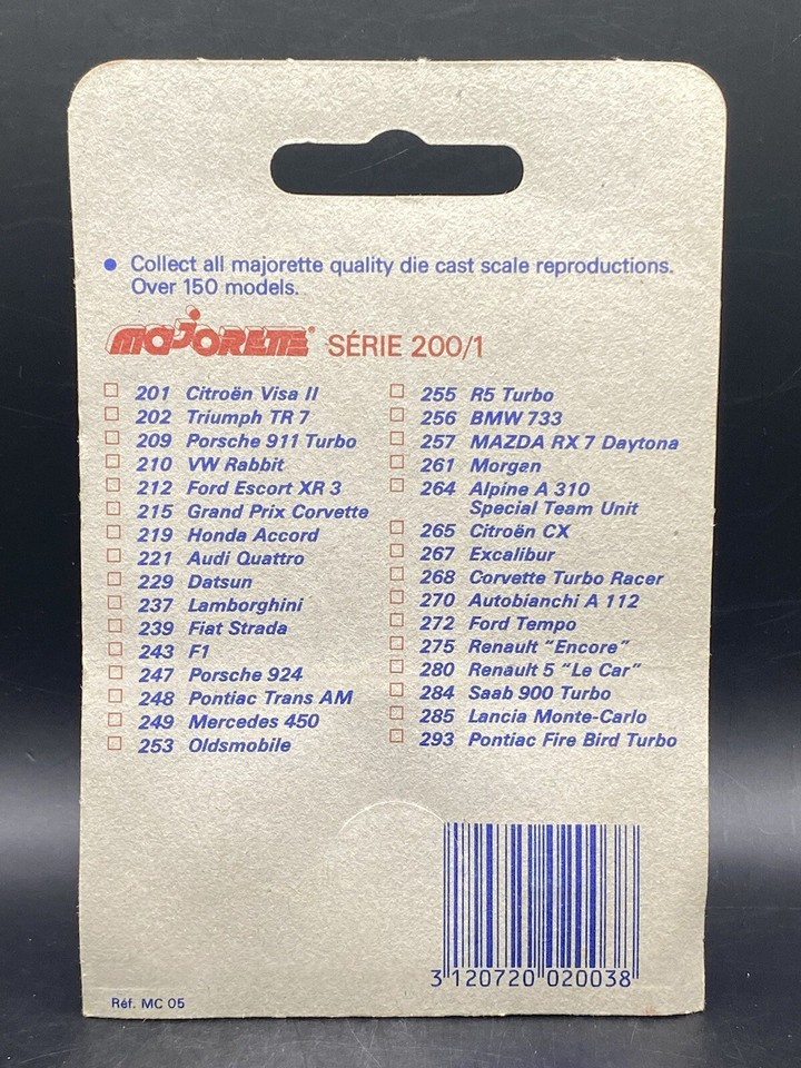 Majorette #267 1:56 Red Excalibur Luxury Car - Vintage Toy Car In ...