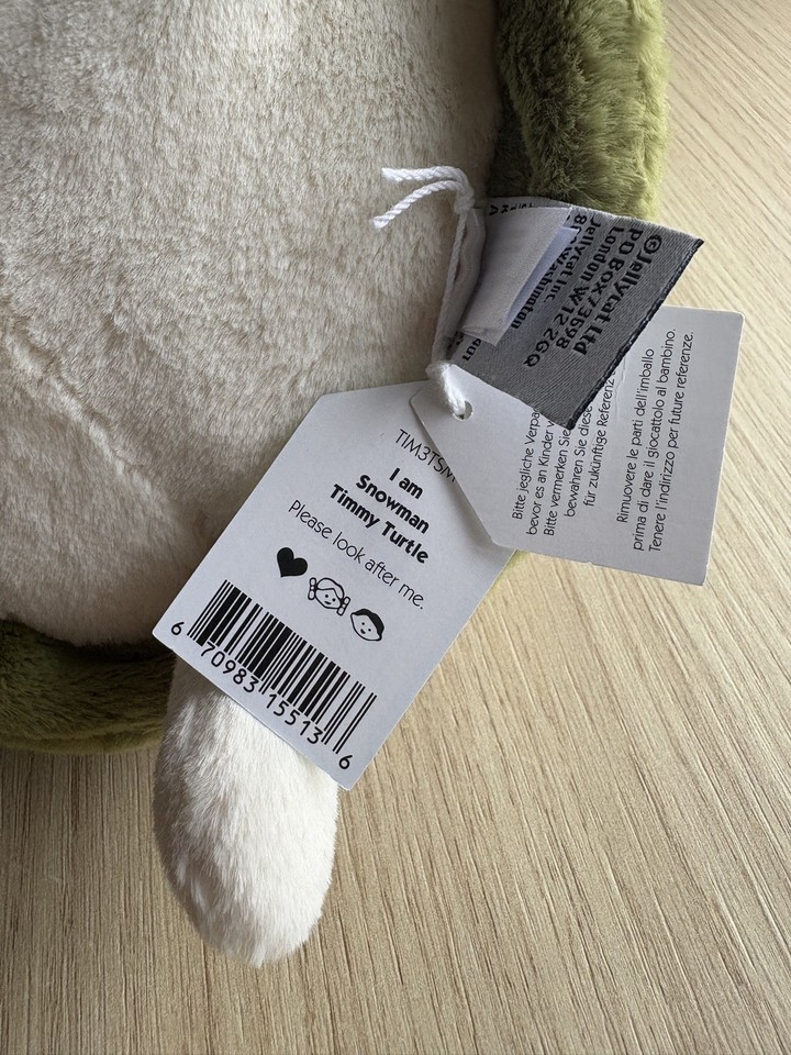 Jellycat Timmy Turtle Christmas Snowman Brand New With Tags Retired ...