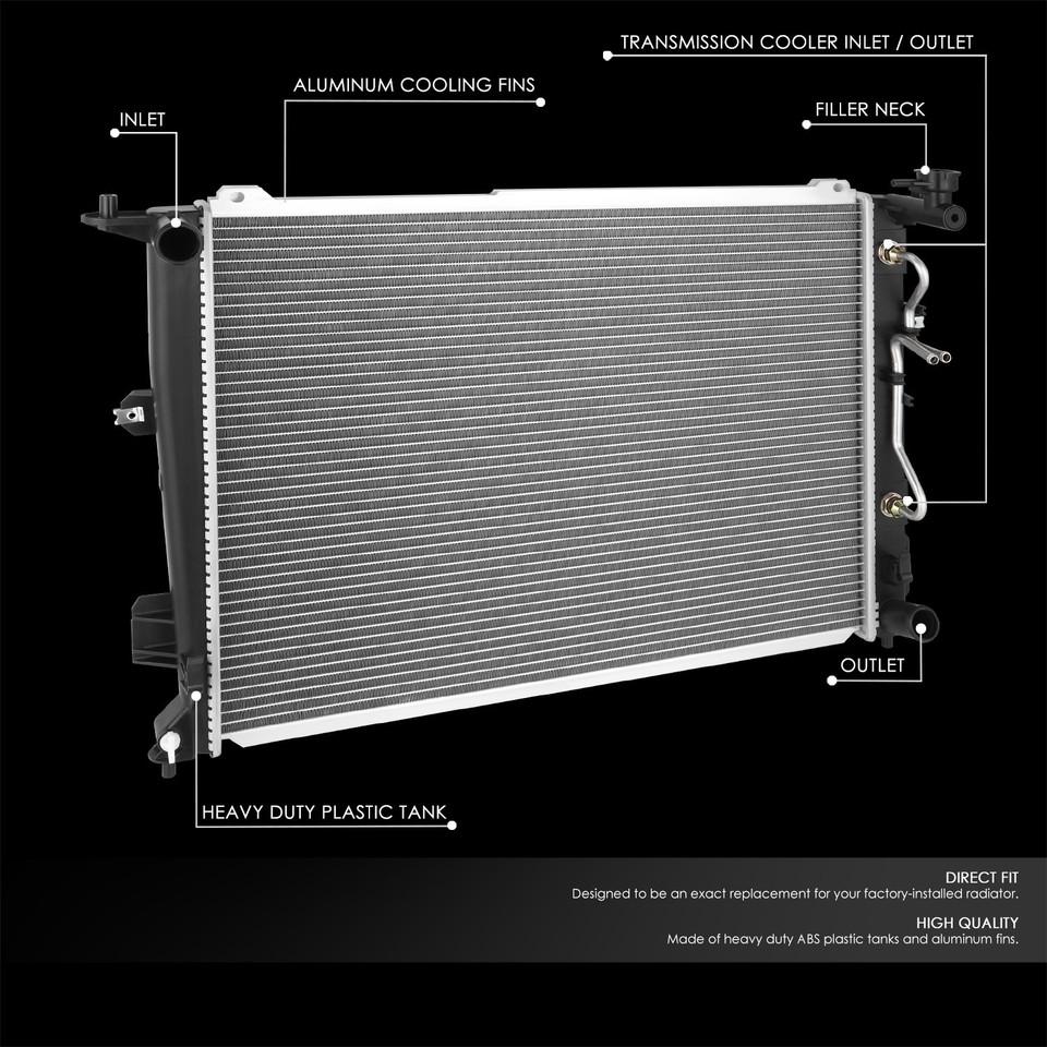 For 2010-2014 Genesis Coupe 3.8L AT OE Style Aluminum Cooling Radiator ...
