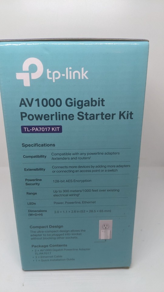 TP-Link AV1000 Gigabit Powerline Starter Kit (TL-PA7017 KIT) 4K HD | eBay