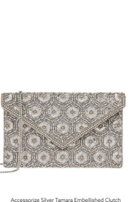 Monsoon accessories silver tamara embellished clutch hand beaded | eBay UK