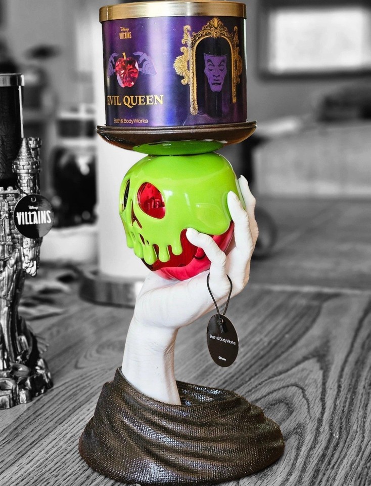 BATH & BODY WORKS DISNEY VILLAINS EVIL QUEEN POISON APPLE 3 WICK CANDLE ...