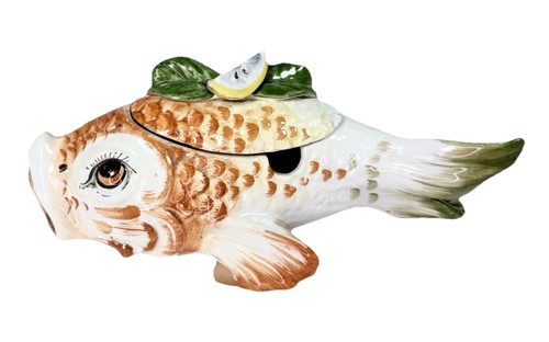 Vintage Italian Mid Century Fish Tureen With Cover Rare Made In Italy ...