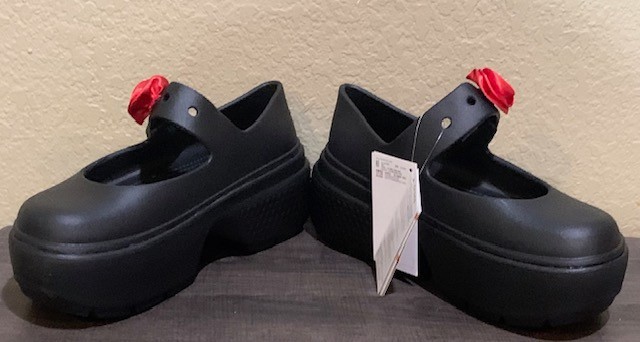 CROCS Stomp Rosette Mary Jane Black Platform Shoes Goth Punk Women's ...