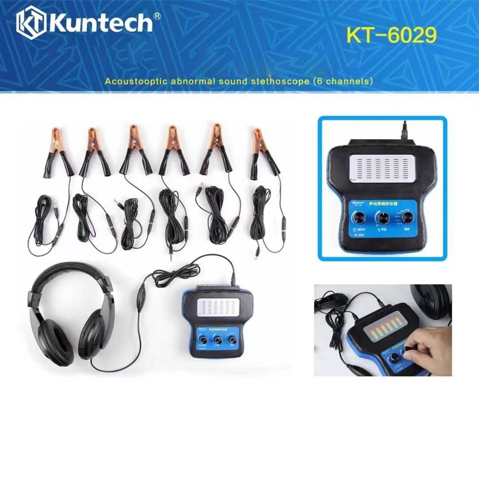 6 Channel Chassis Ears Electronic Stethoscope Diagnostic Kit Engine ...