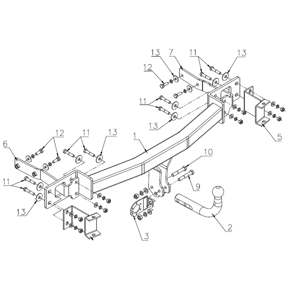 Attelage pour Mercedes E berline 02- col de cygne Auto Hak + Faisceau ...