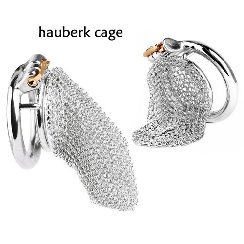 Stainless Steel Male Chastity Device Hauberk Cage for Men Metal Locking ...