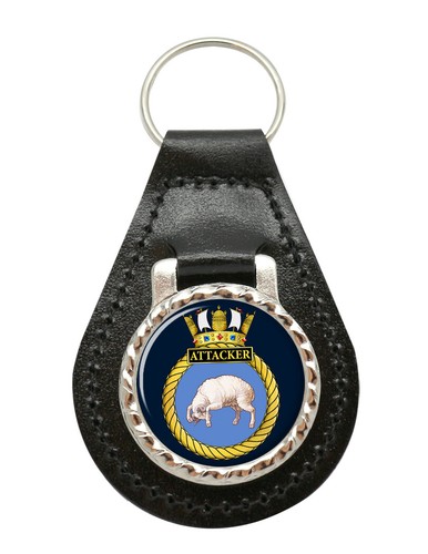 Hms Attacker, Reale Blu Navy Pelle Portachiavi | eBay
