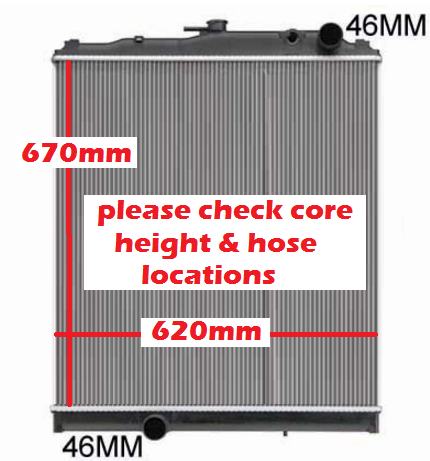 Radiator For Mitsubishi Fuso FK FM Man Fighter SN SM Man New 670mm core ...