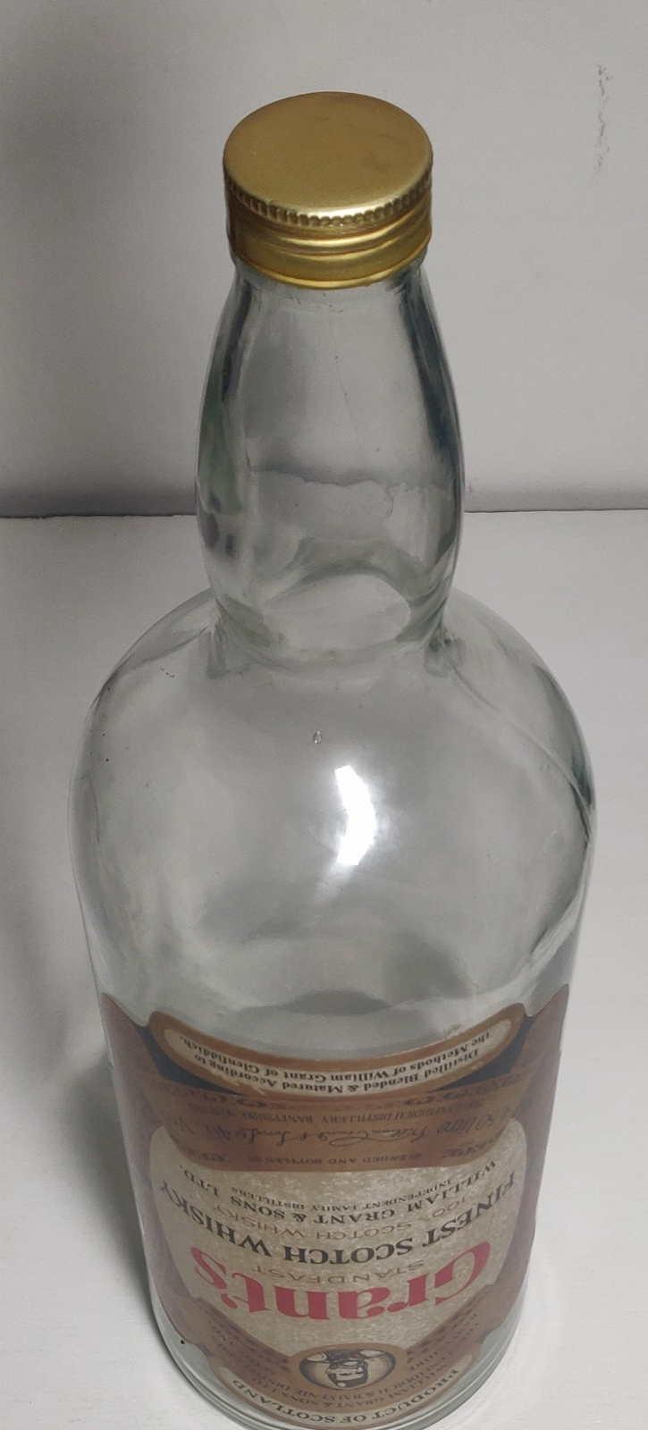 Grant's Finest Scotch Whisky 4.5 Litre Large EMPTY Glass Bottle - Free ...