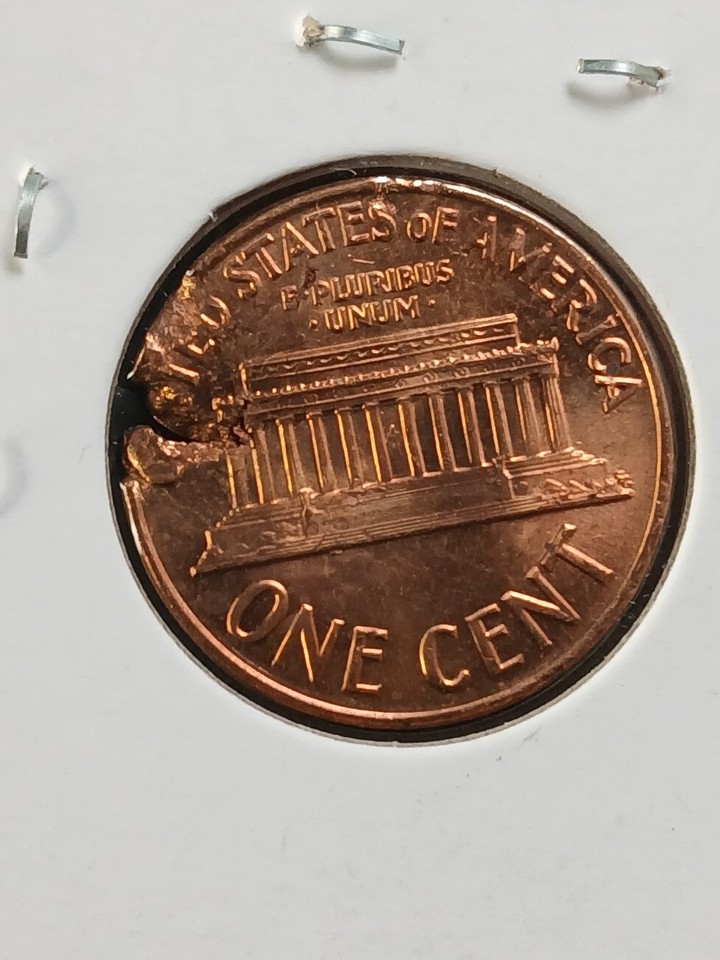 Clip Planchet Error UNC 1960 Lincoln Penny US Coin No Mint Mark Curved ...