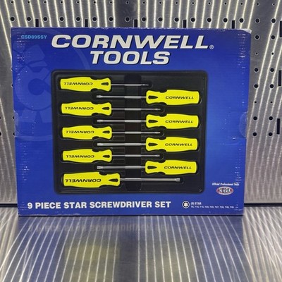 NEW Cornwell Tools CSD89SSY 9pc Star Torx Screwdriver Set YELLOW Soft ...