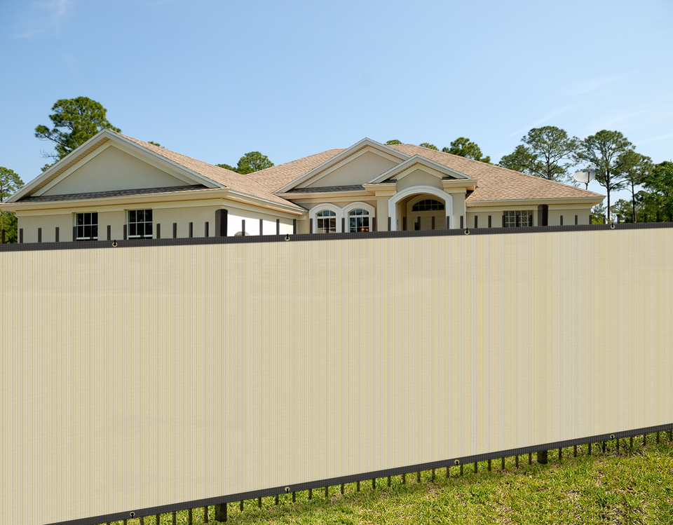 4' 5' 6' 8' Tall Privacy Fence Screen Beige Windscreen Yard Shade Mesh ...