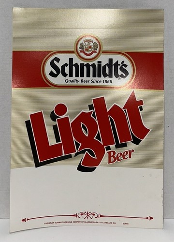 Schmidt Beer Sign Cardboard Store Advertising 20” X 16” Man Cave Bar ...