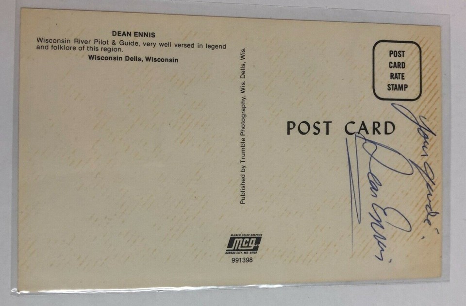 Vintage Postcard Dean Ennis Wisconsin River Pilot and Guide Signed | eBay