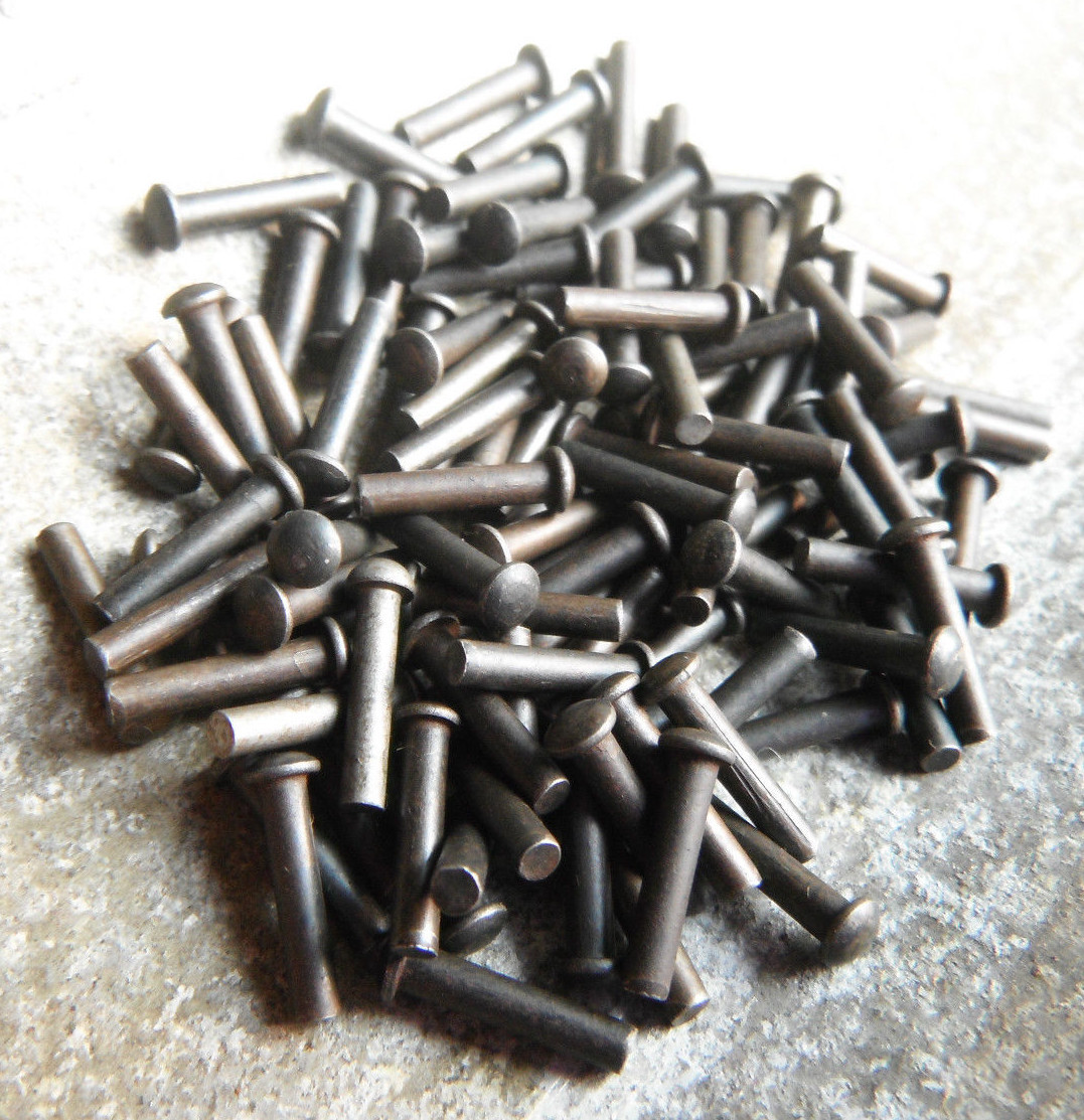 5/64" x 3/8" Solid Iron Rivets Snap Head pack of 100 Model Engineer ...