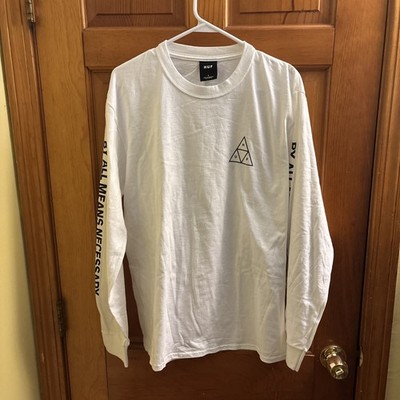 HUF Men's White Long Sleeve Shirt Size Large New Without Tags | eBay
