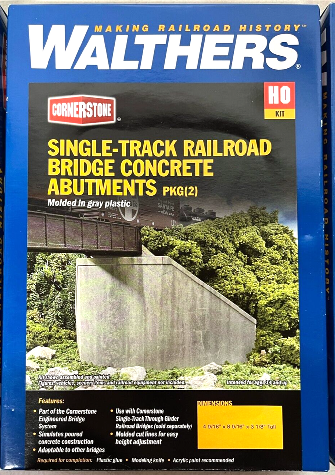 WALTHERS CORNERSTONE HO SCENERY LOT BRIDGE ABUTMENTS - GIRDER BRIDGE ...