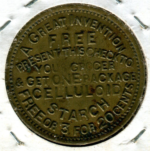 1890's Celluloid Starch Company New Haven Connecticut Trade Token Coin ...