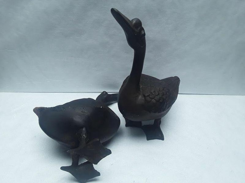 Japanese Meiji Pair of Cast Iron Geese | eBay