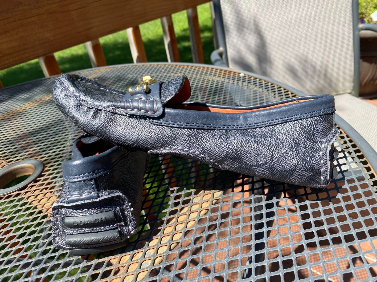 Coach Crosby Driver Turnlock Loafers Black Gray Drivi… - Gem