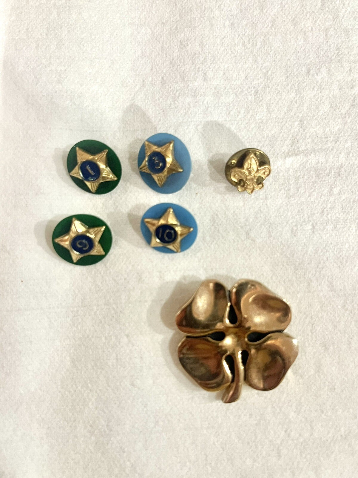 Boy Scouts of America~BSA~Vintage Star Service Year Pins~Lot of 4 Plus ...