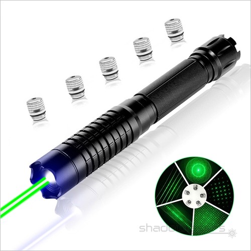 THGQ6 Adjustable Focus 520nm GR Laser Pointer Visible Beam +Charger+Box ...