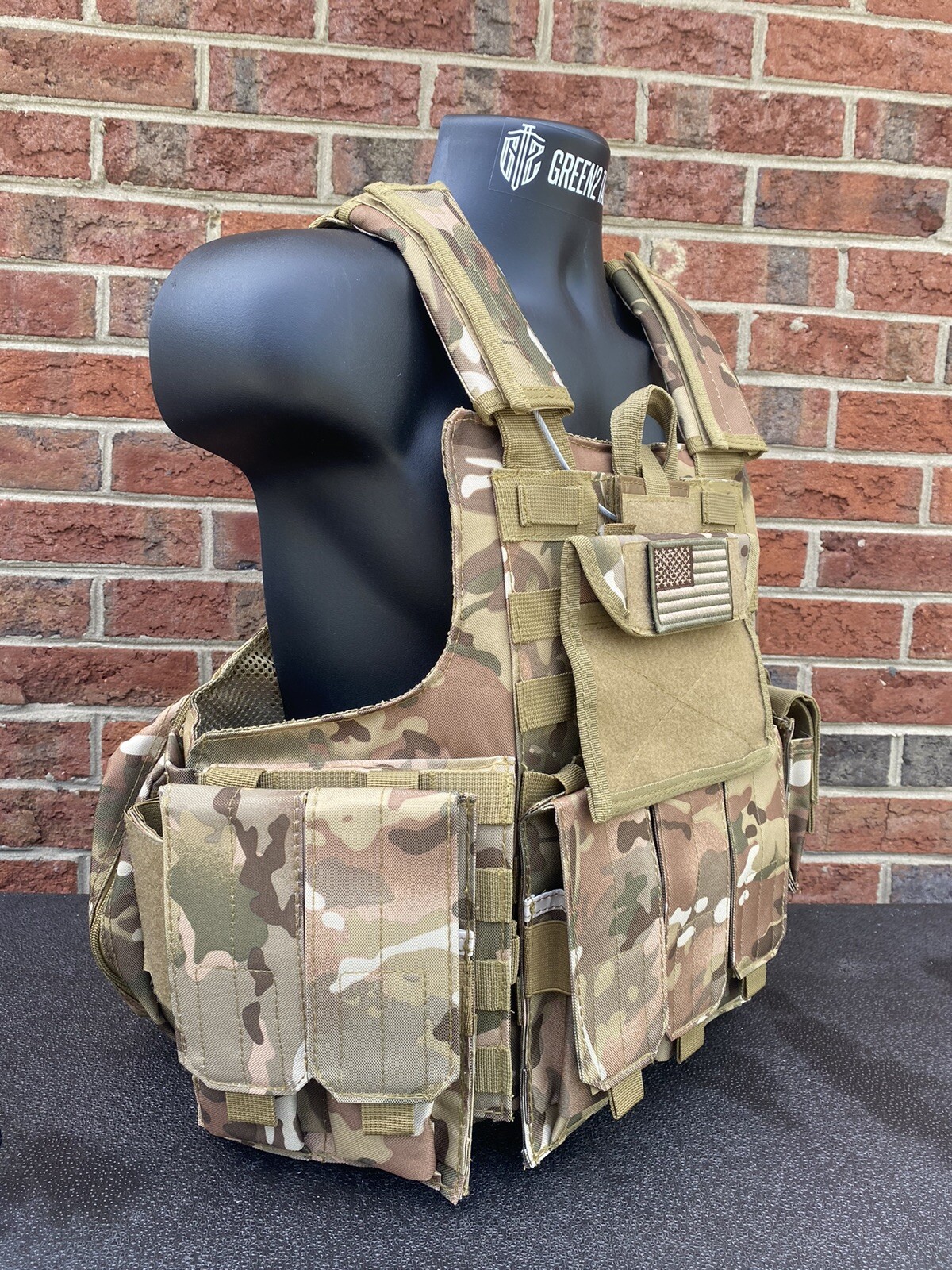 OCP Multicam Tactical Vest Plate Carrier Woodland- Adjustable. Pouches ...