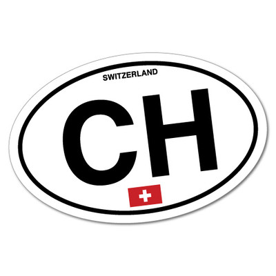 CH Switzerland Country Code Sticker Flag Bumper Water Proof Vinyl ...