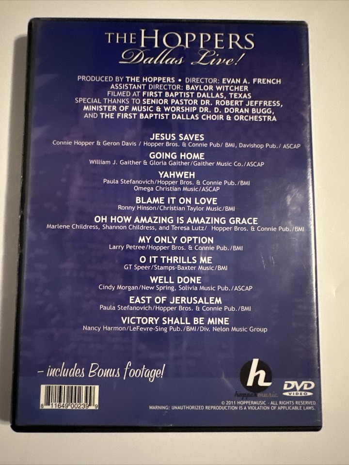 THE HOPPERS.........."DALLAS LIVE!"...........OOP LIVE GOSPEL CONCERT ...