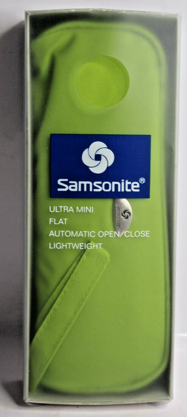 Samsonite Ultra Mini Flat Lime Green Automatic Open Close Lightweight ...