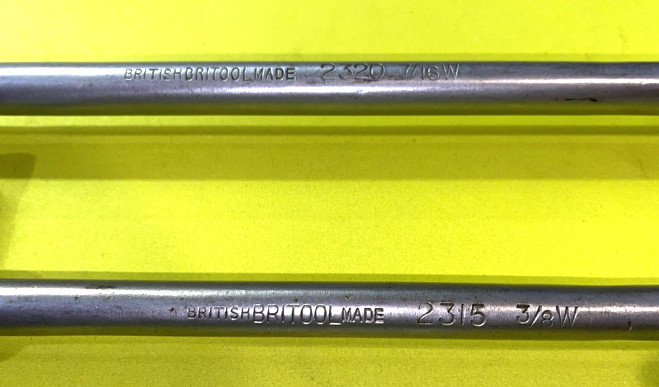 BRITISH BRITOOL WHITWORTH TOOLS 2 PIECE SLIDING-T FLEX-HEAD 3/8W, 7/16W ...