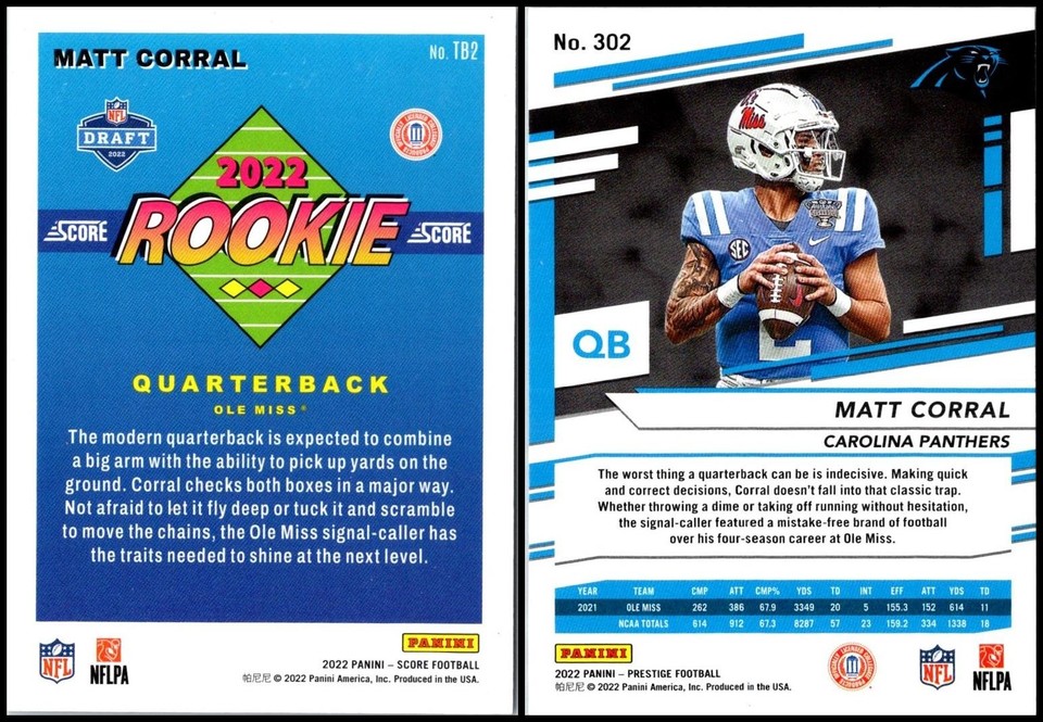 Matt Corral (2) Card Lot - BRING HOME SOMETHING TRULY REMARKABLE! | eBay