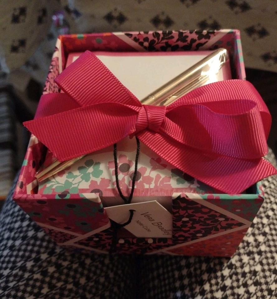 Vera Bradley Modern Medley Patchwork Note Cube Ink Pen And Blank Book ...